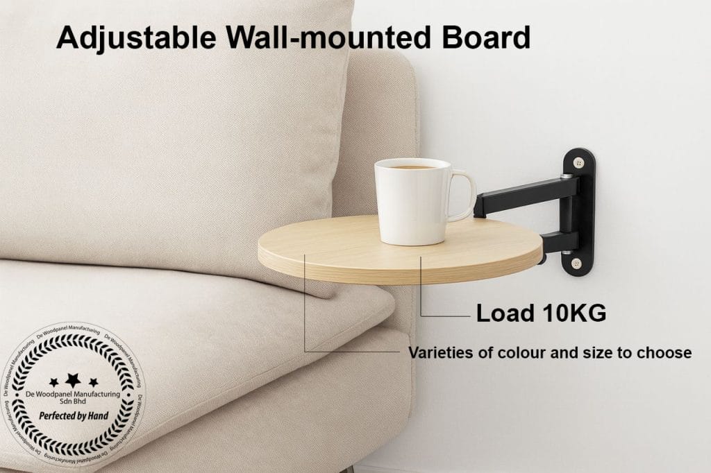 Wall-mounted and foldable round shelf | DE WOODPANEL RESOURCES