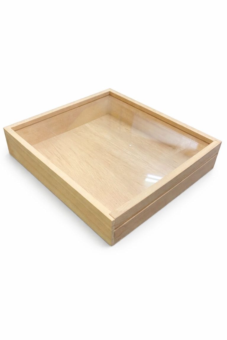 Wooden Display Storage Box with Clear Acrylic Lid 230mm x 210mm x 48mm ...